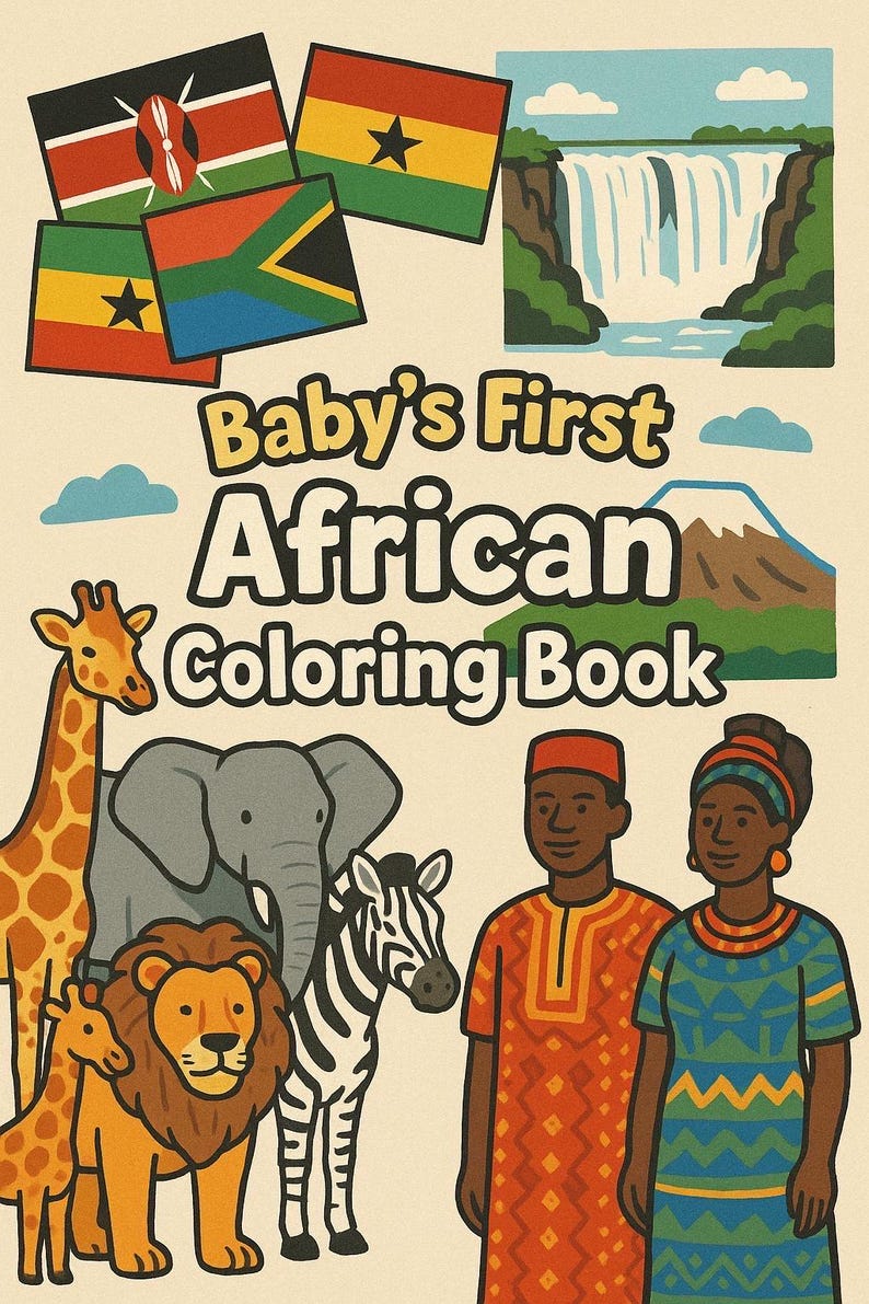 African Adventure Coloring Book for Kids | Printable Africa-themed ...