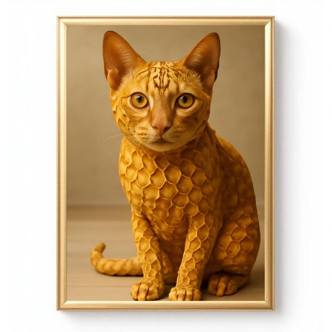 Honeycomb Cat Art Print: Unique Collectible Decor (digital Download) - Etsy