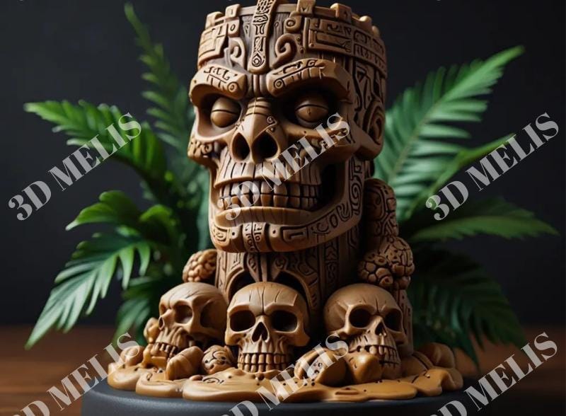 Skull Statue STL File – 3D Printable Gothic Skull Model – Resin/fdm ...