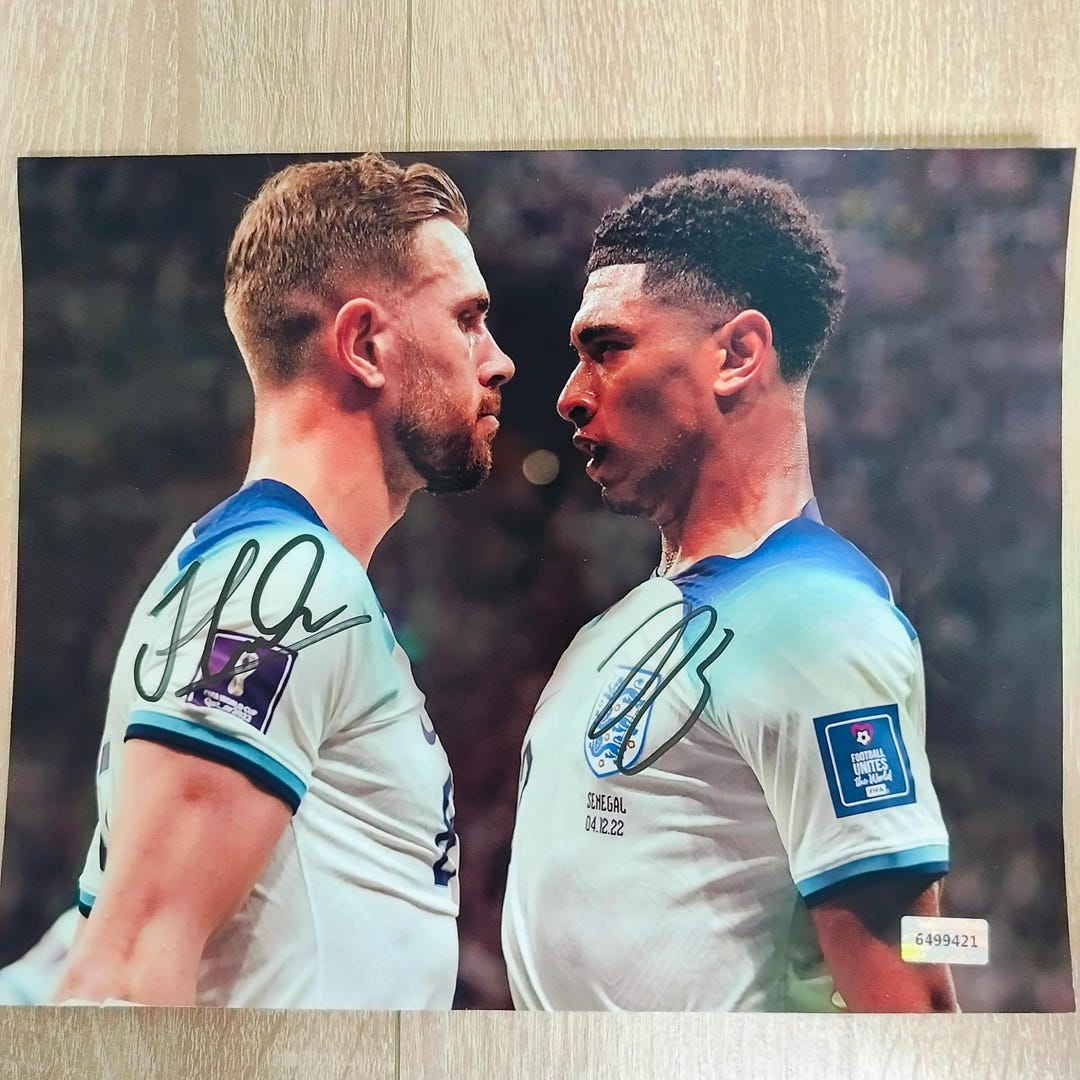 Jude Bellingham & Jordan Henderson Hand-signed 8'x10' Glossy Photo With ...