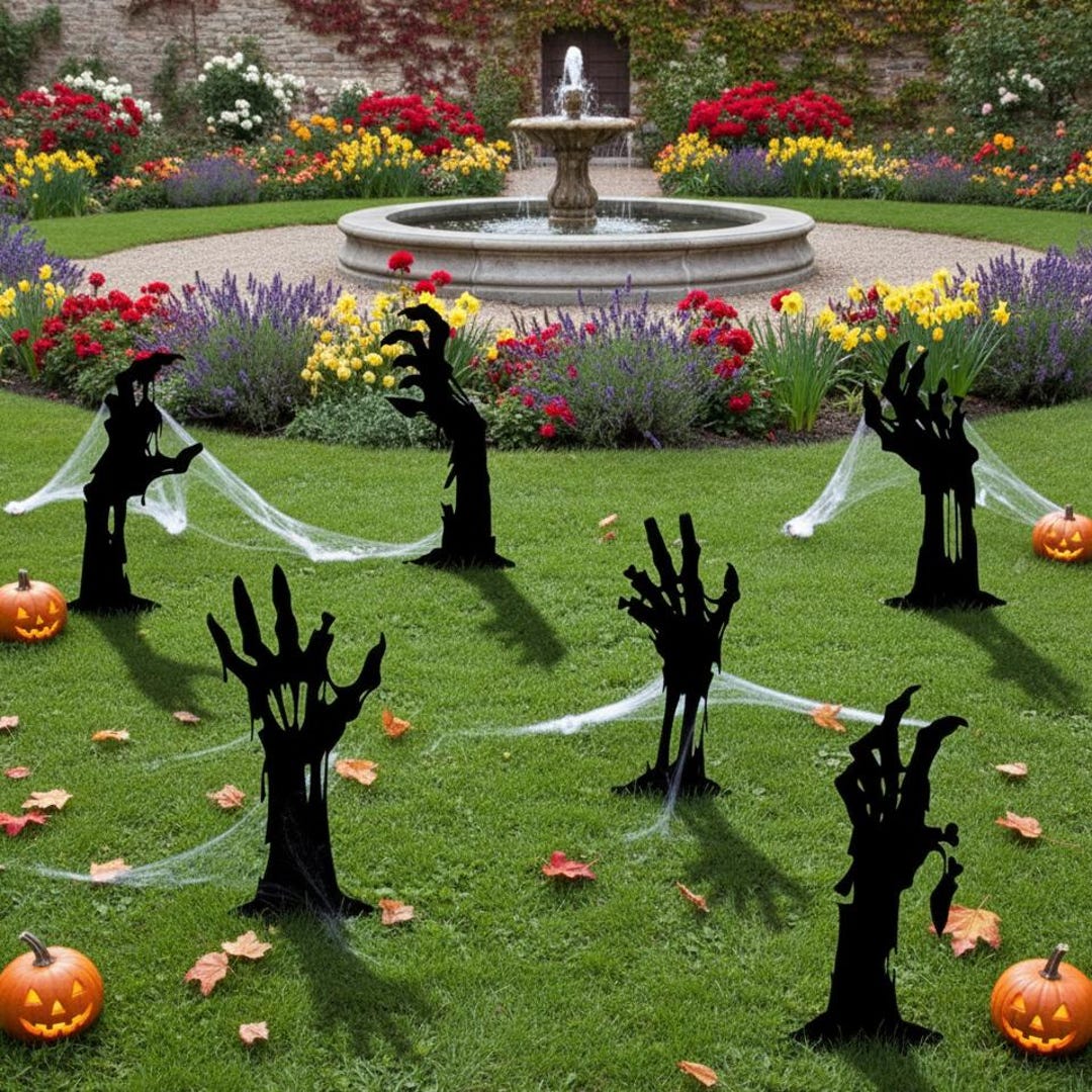Zombie Garden Stake Decor,spooky Halloween Yard Stakes,halloween Metal ...