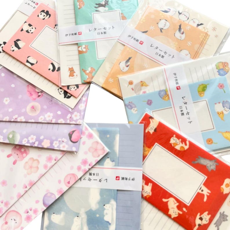 Japanese Letter Set Bundle – Cute Animal & Traditional Motifs ...