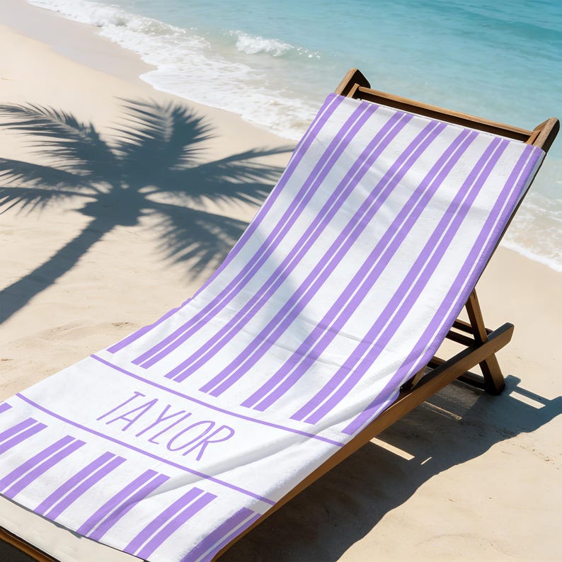 Custom Simple Striped Beach Towel,pool Towel for Family,summer Vacation ...
