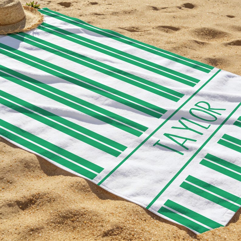 Custom Simple Striped Beach Towel,pool Towel for Family,summer Vacation ...