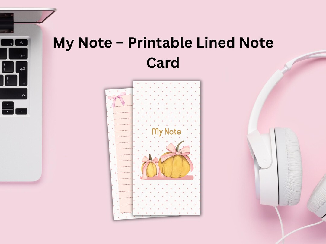 My Note – Printable Lined Note Card | Digital Download - Etsy
