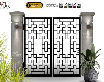 Laser Cut Metal Garden Gate, DXF SVG Files, Iron Door Art File for CNC ...