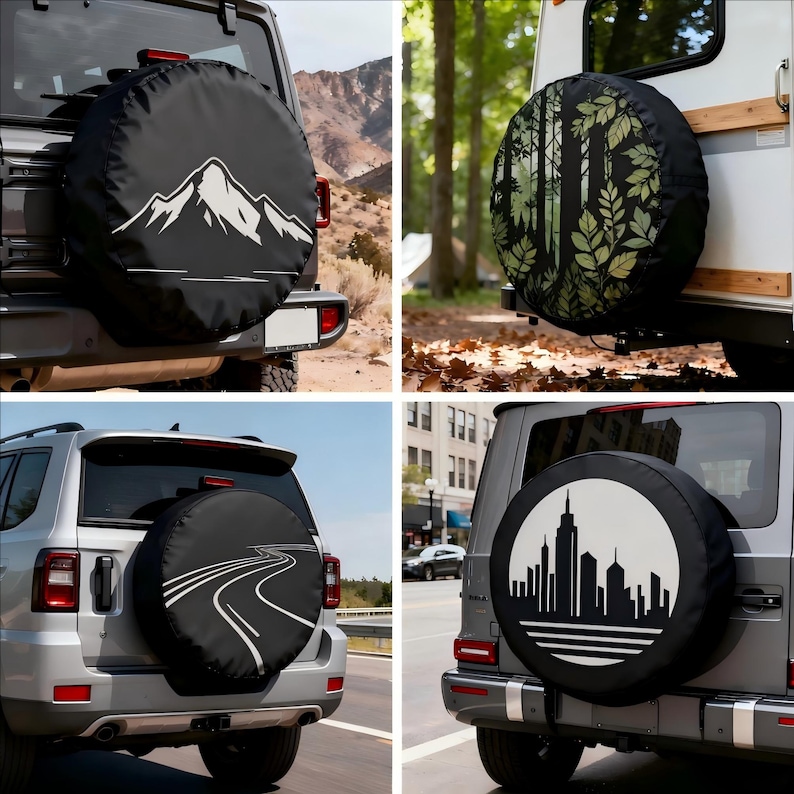 Claw Mark Off-road Spare Tire Cover – Black Red Scratch Design ...