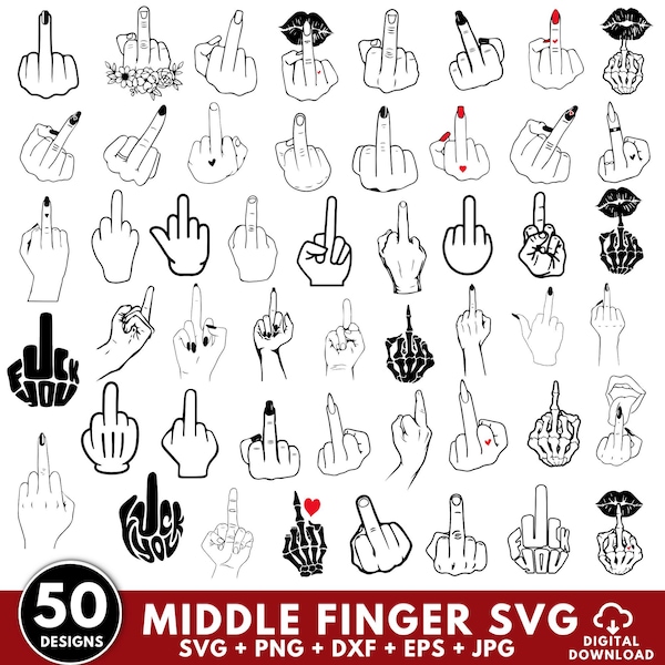 Middle Finger Svg - Etsy