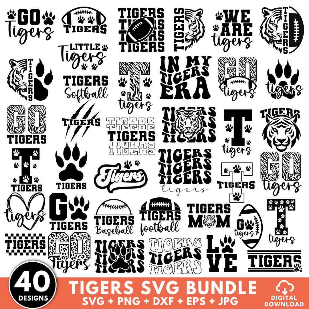 Tigers Svg Bundle,tigers Football Svg,high School Tigers Football Svg ...