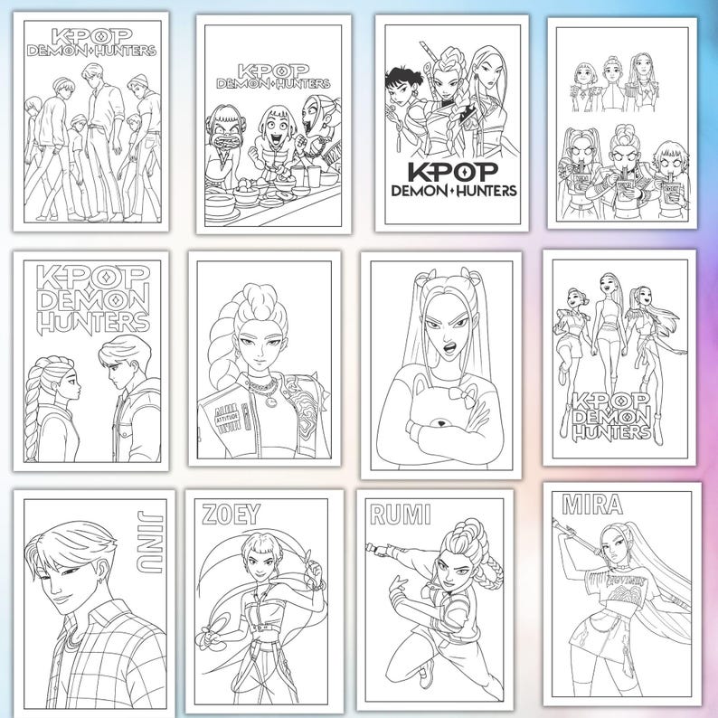 Dibujos para colorear de Cazadores de demonios (Kpop), libro para ...