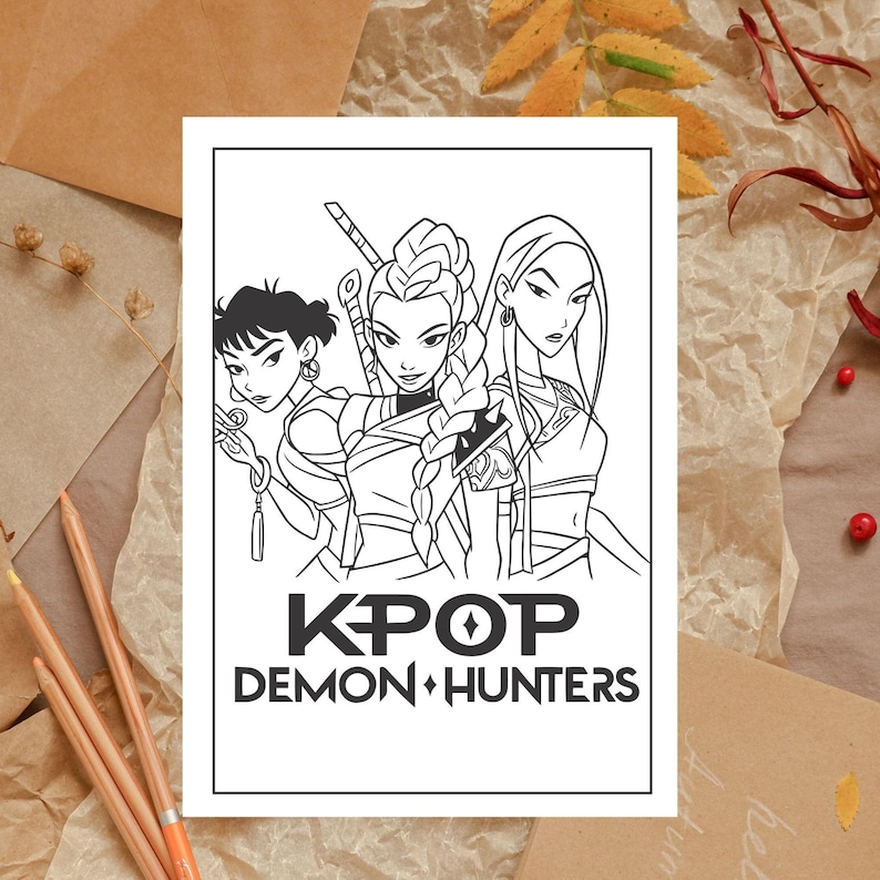 Demon Hunters Kpop Coloring Pages, Huntrix Saja Boys Coloring Book ...