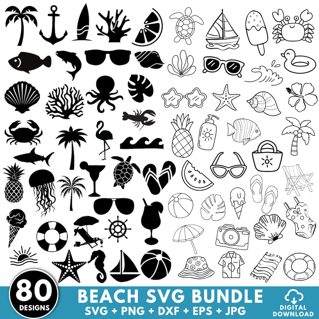 Beach Svg Bundle, Summer Svg, Palm Tree Svg, Beach Life Svg, Beach ...