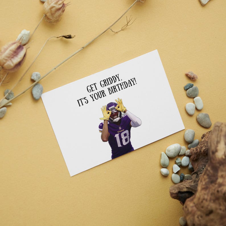 Justin Jefferson Minnesota Vikings NFL Birthday Greeting Card ...