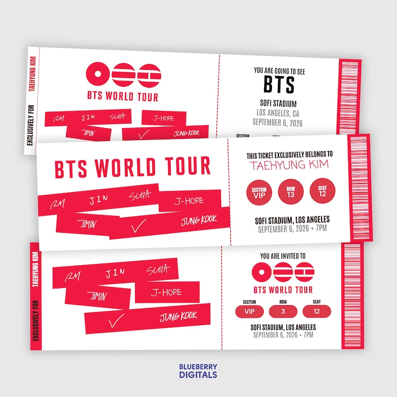 Bts Ticket Templates - Etsy