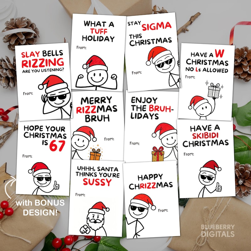 Funny Xmas Cards for Kids - Etsy