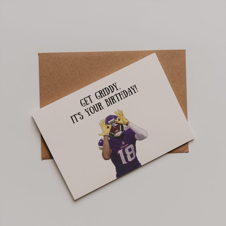 Justin Jefferson Minnesota Vikings NFL Birthday Greeting Card ...