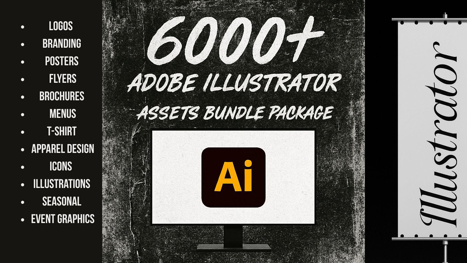 10,000+ Adobe Illustrator Assets & Templates Mega Vector Design Bundle ...