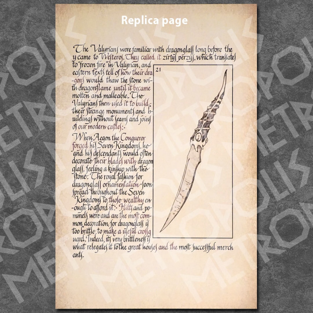 Game of Thrones Catspaw Dagger Page Prop Replica - Etsy