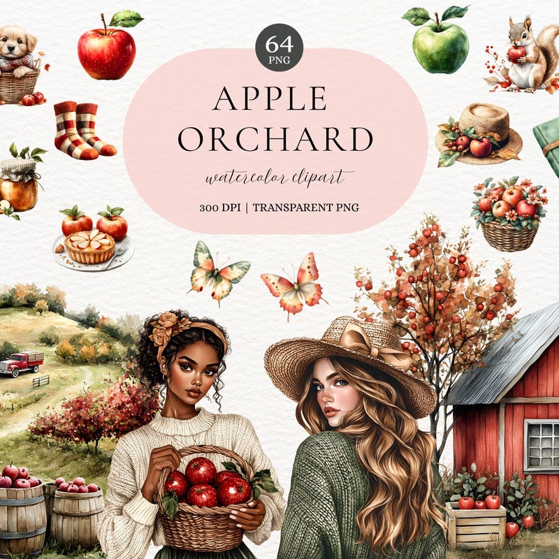 Apple Clipart - Etsy