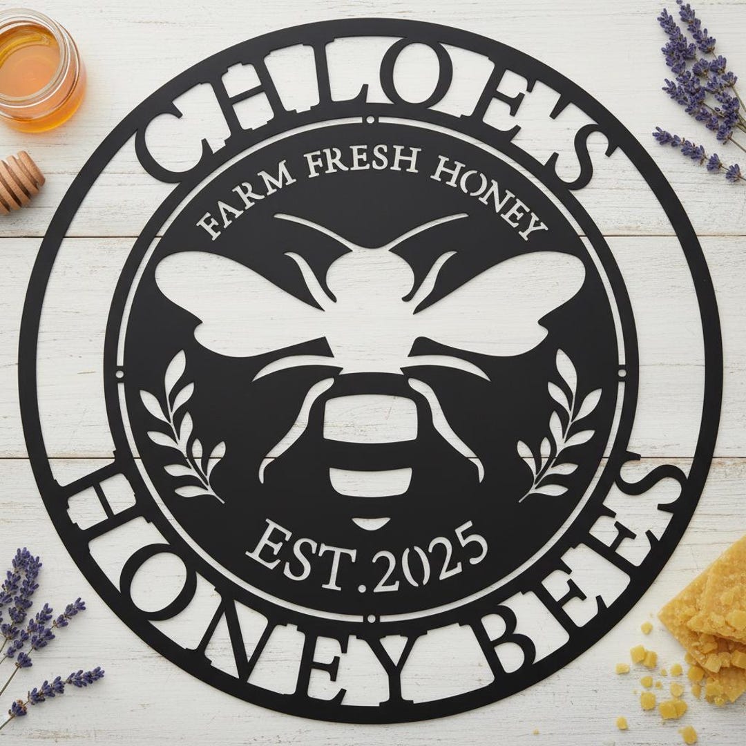 Custom Bee Farm Sign,bee Honey Wall Sign,farm Honey Metal Decor,honey ...
