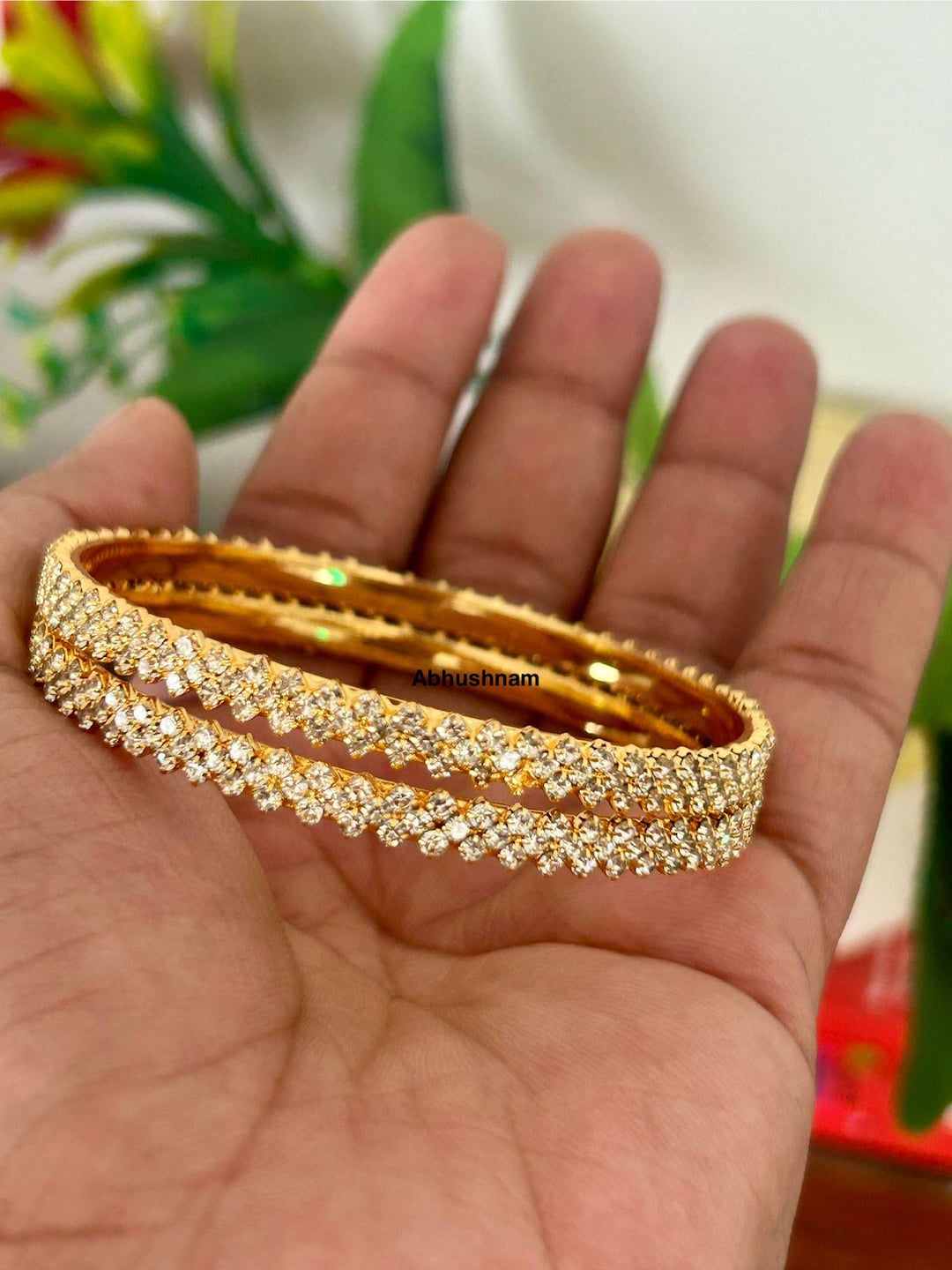 Traditional Golden Touch South Indian Lightweight AD American Diamonds ...