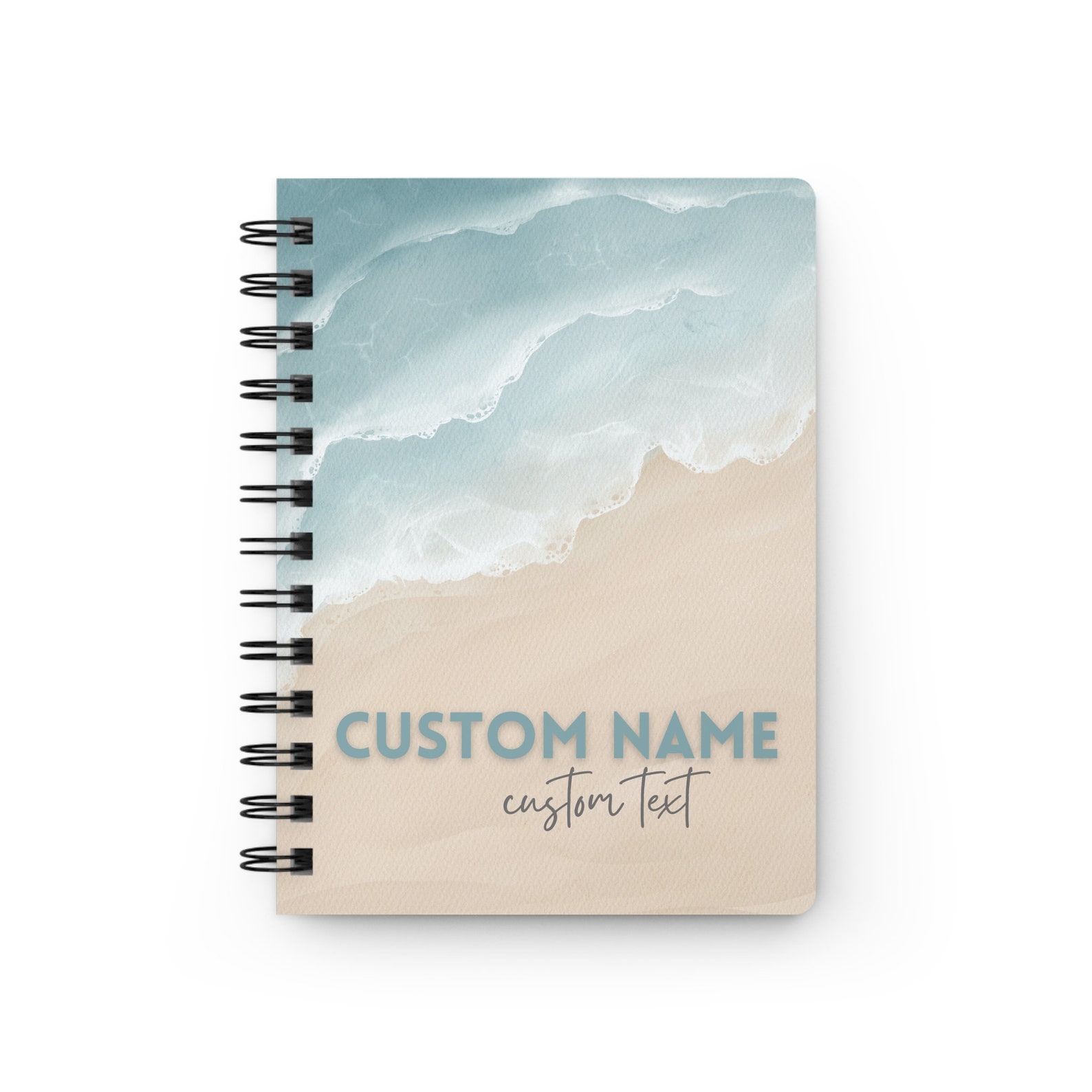 Custom Beach Spiral Notebook, Personalized Beach Wedding Favor, Custom ...