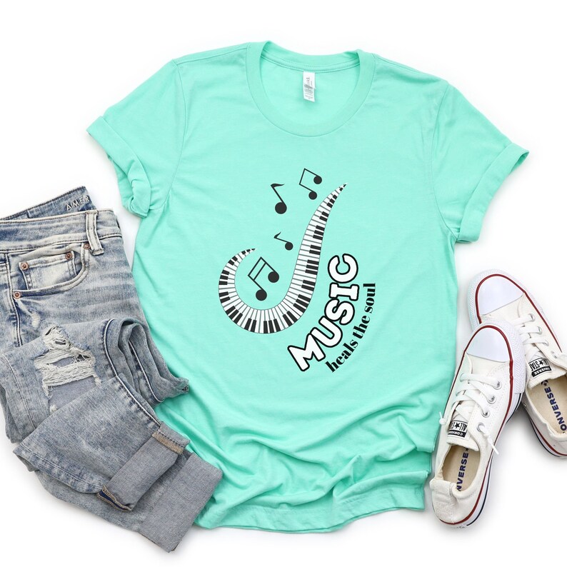 Music Heals Shirt, Music Lover Gift, Gift for Musician, Piano Teacher ...