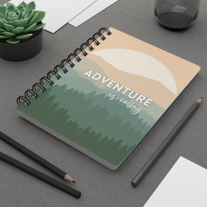 Adventure Spiral Notebook for Nature Lovers, Sunset Gradient Lined ...