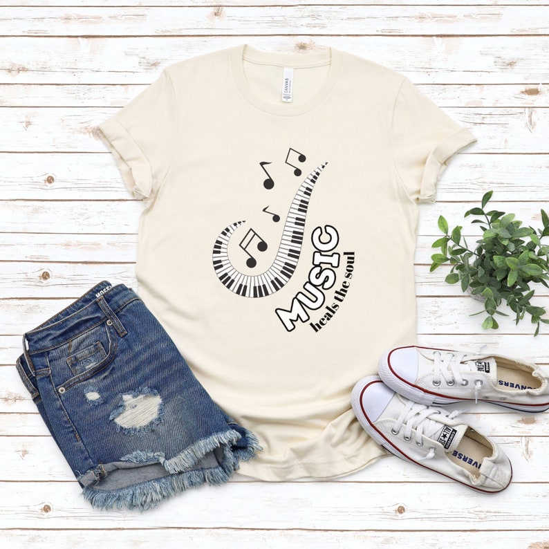 Music Heals Shirt, Music Lover Gift, Gift for Musician, Piano Teacher ...