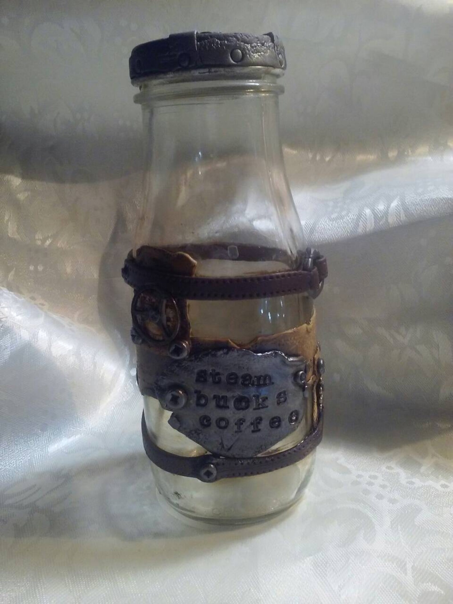 Steam bucks Coffee. Steampunk bottle | Etsy