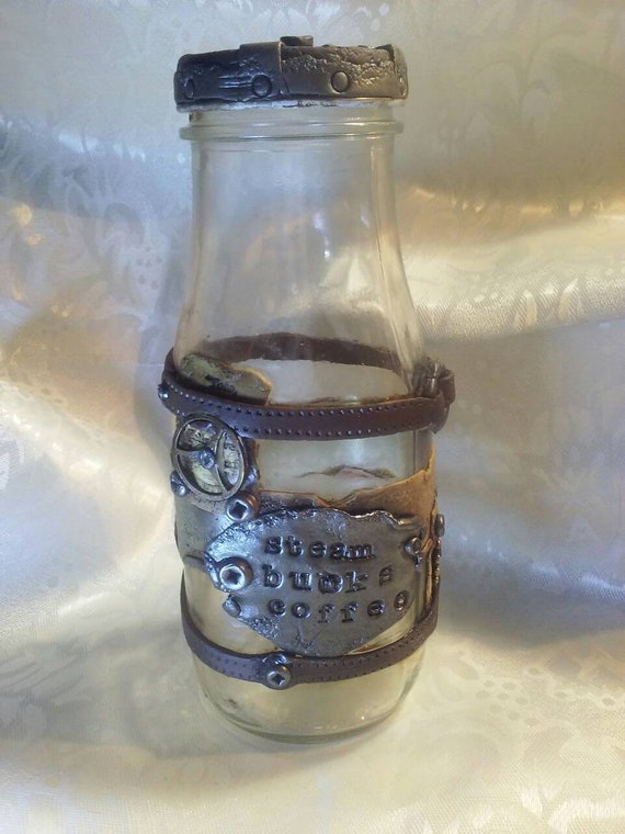 Steam bucks Coffee. Steampunk bottle | Etsy