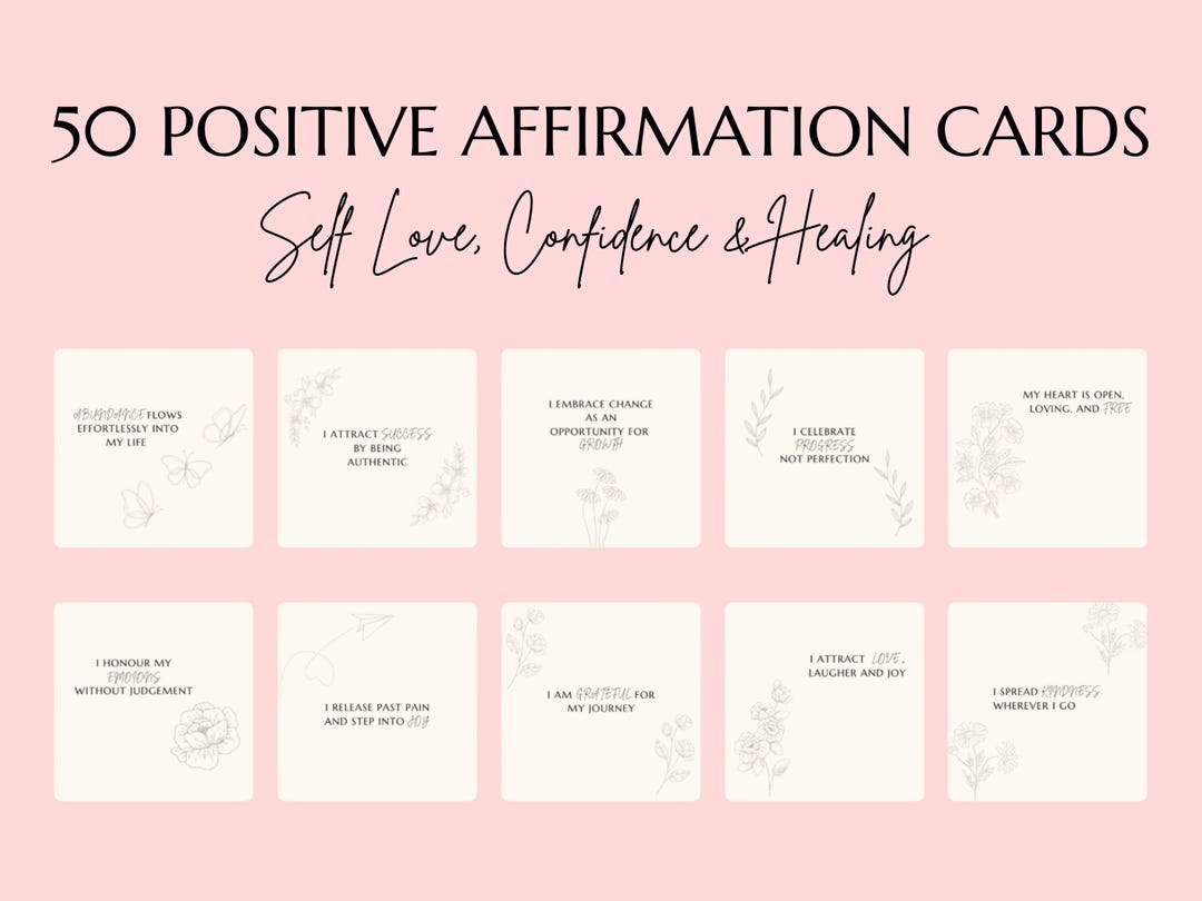 50 Affirmation Digital Cards for Self-care, Confidence & Healing - Etsy