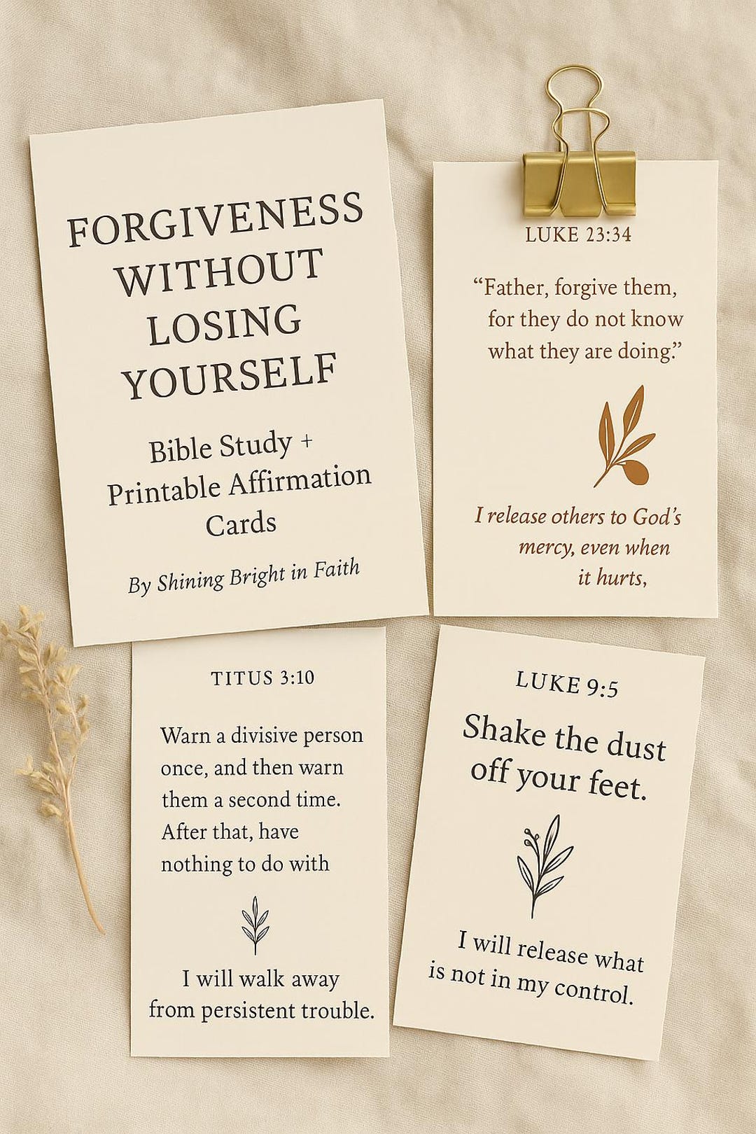 Forgiveness Bible Study - Printable Christian Affirmation Cards ...