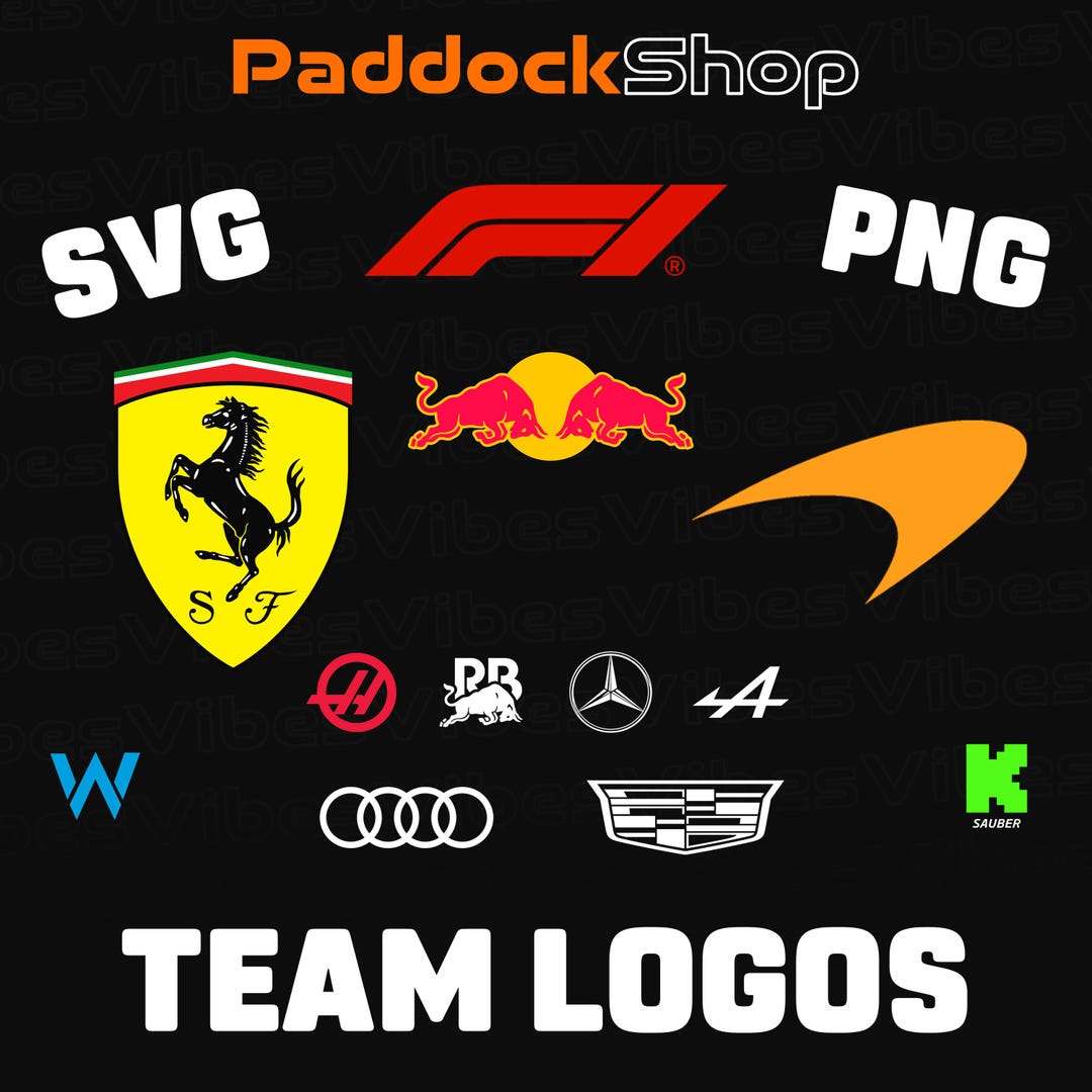 F1 Team Logos PNG & SVG: 2025 Formula 1 Racing Graphics (digital ...