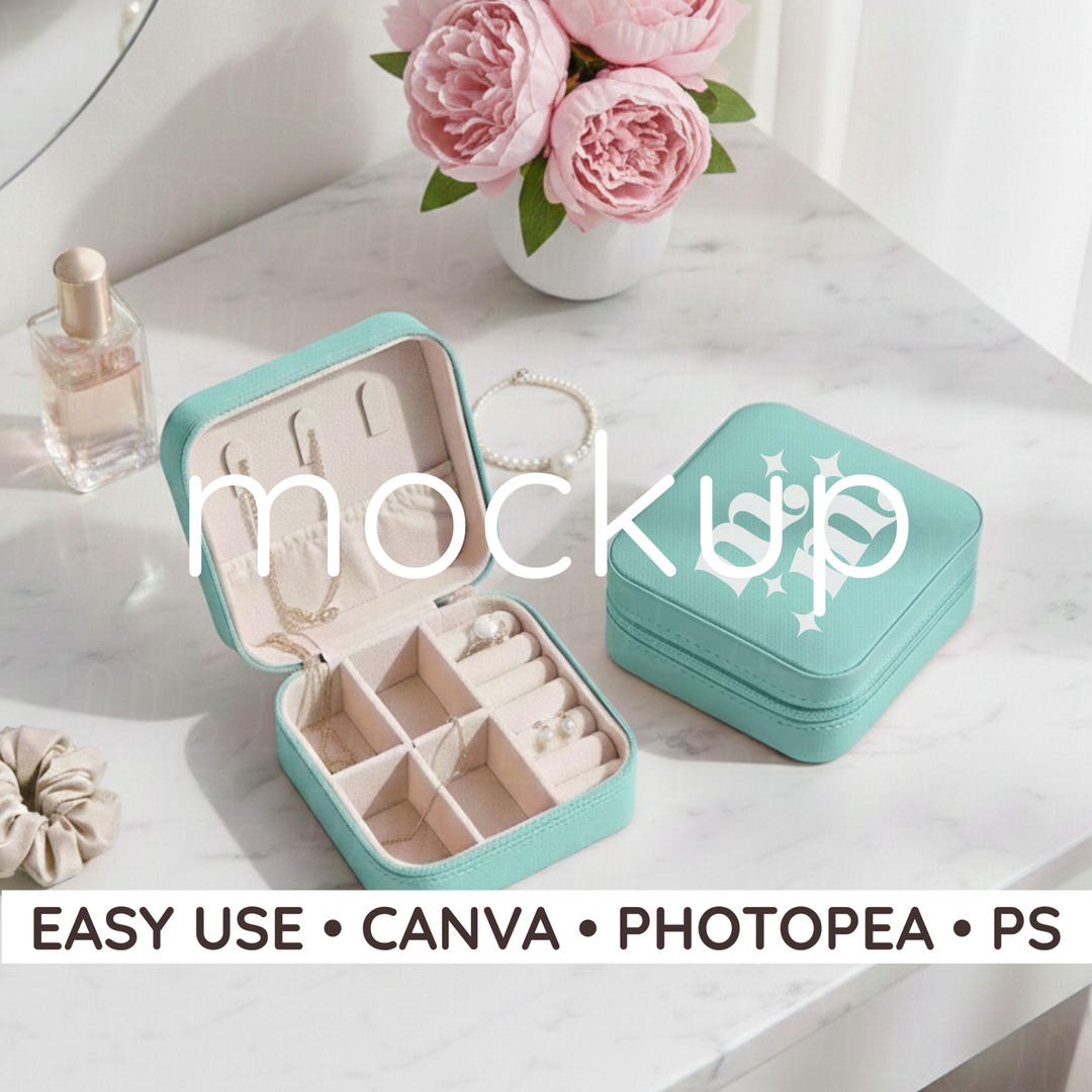 T.blue Jewelry Travel Case Mockup (PNG) - Etsy