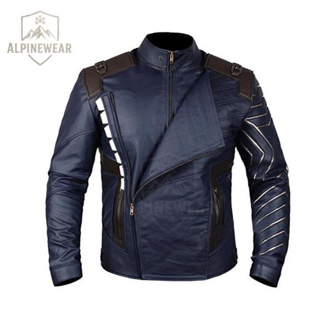 Winter Soldier Leather Jacket Bucky Barnes Motorcycle Cosplay - Etsy