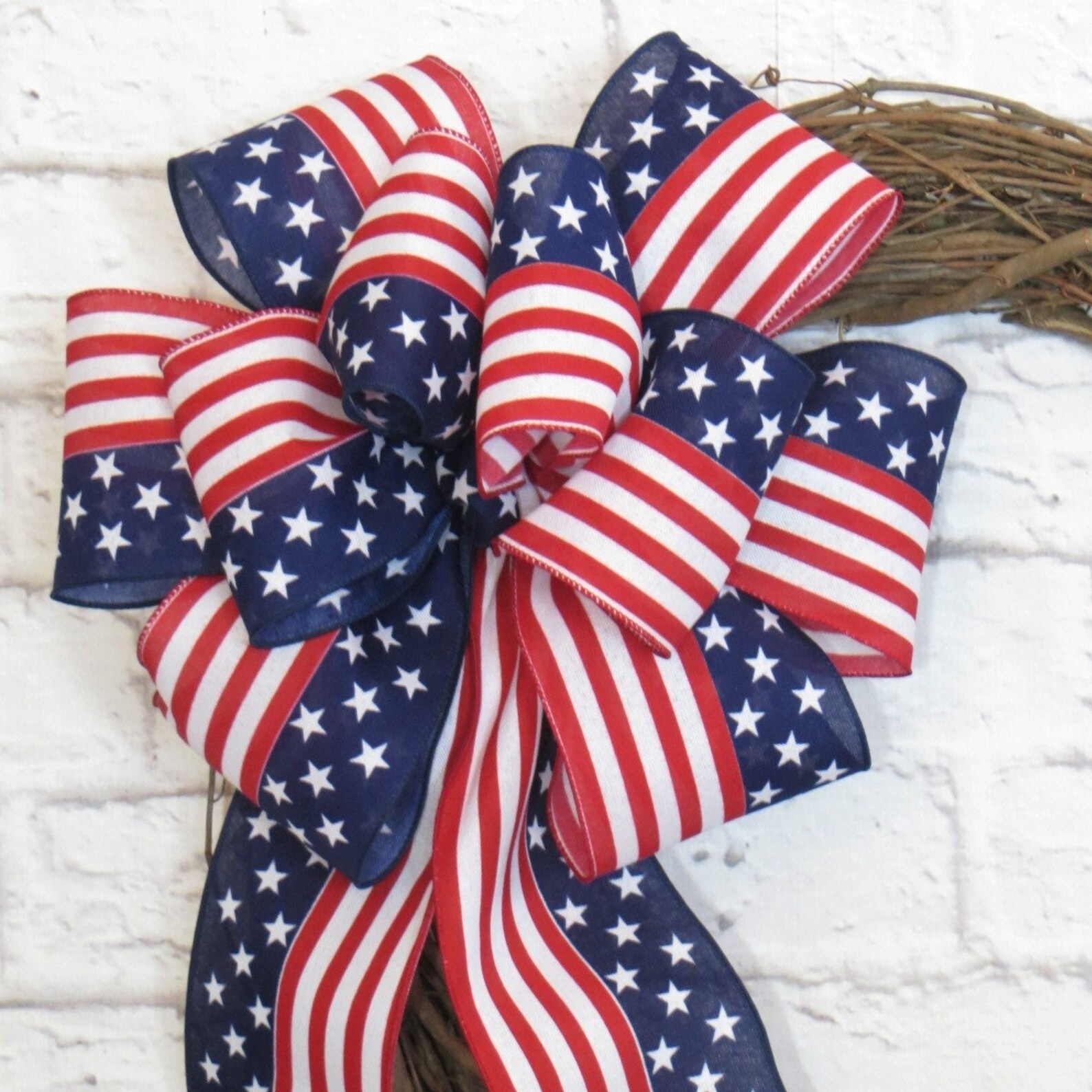 Patriotic Bow Large Patriotic Bow USA Flag Bow Patriotic - Etsy