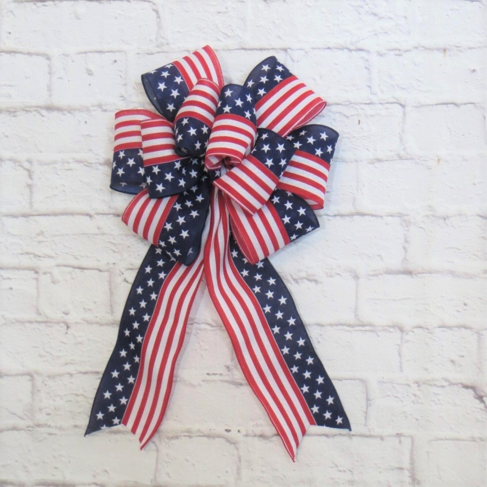 Patriotic Bow Large Patriotic Bow USA Flag Bow Patriotic - Etsy