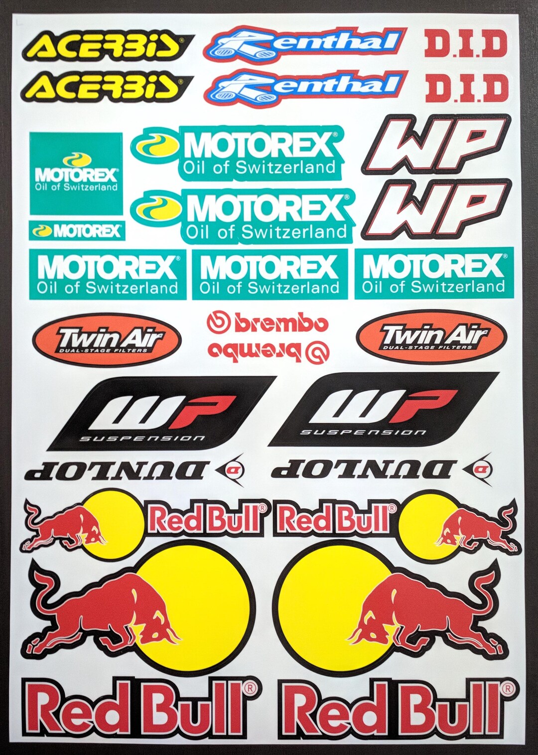 KTM WP Motorex Dunlop Sponsor Stickers Laminated EXC 450 - Etsy