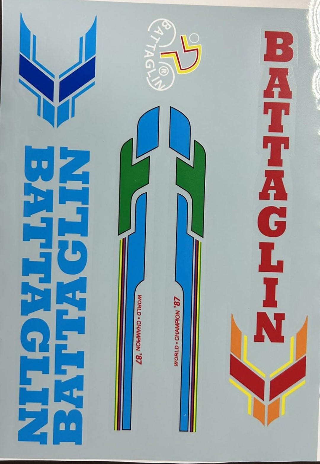 Battaglin Sticker Set for Bicycle Frame and Fork Laminated Vinyl Decals ...