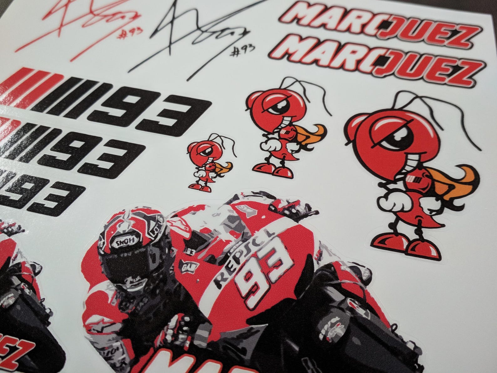 20 Sticker Set for Repsol Honda Marquez 93 Motogp Themed Laminated ...