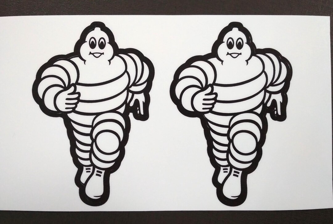 2 Part Michelin Man Sticker Set for Motorcycle Front Mudguard – Decals ...