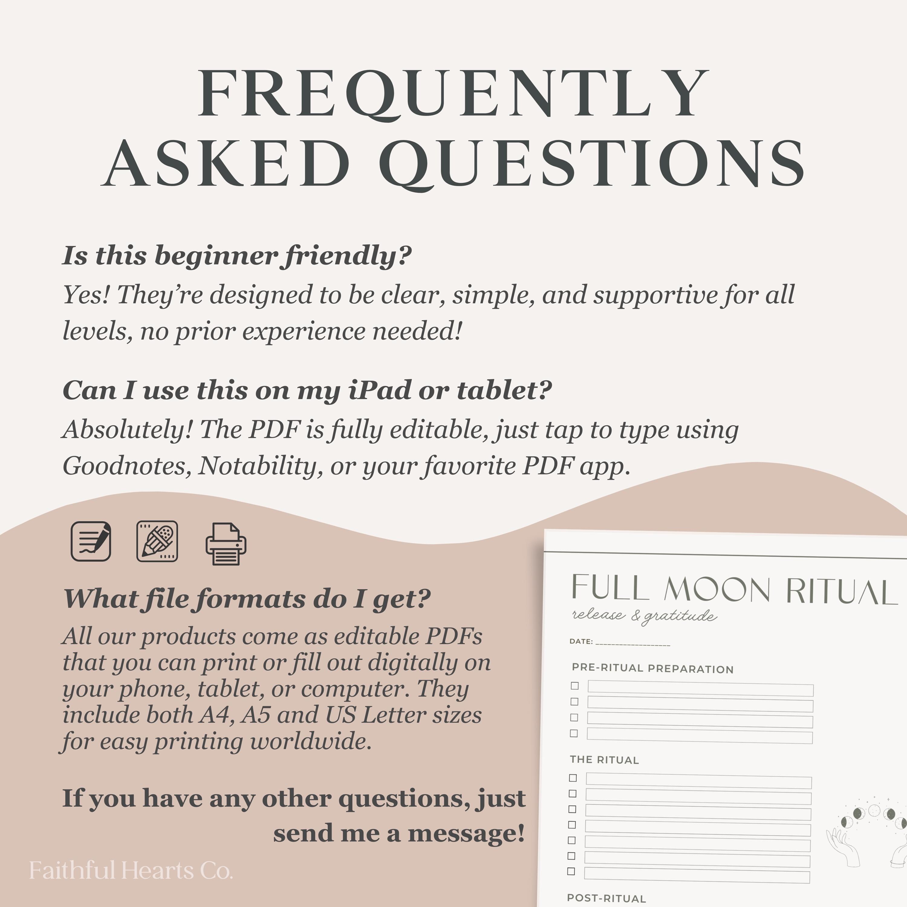 Moon Ritual Checklist Editable | New Moon Full Moon Guide PDF | Lunar ...