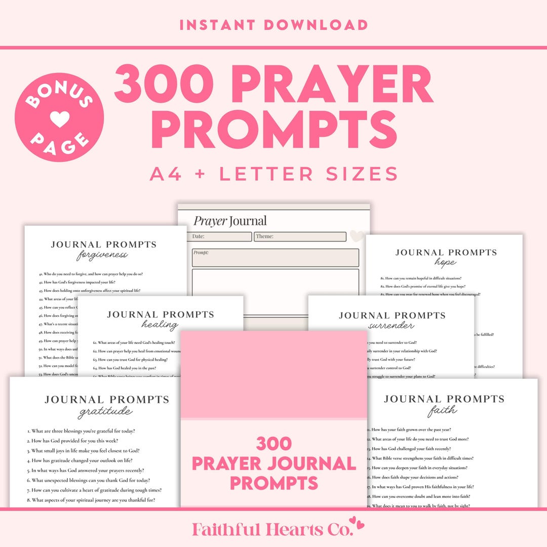 Prayer Journal Prompts PDF: 300 Christian Prayer Questions for Women ...