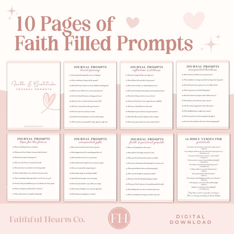 Faith-based Gratitude Journal Prompts for Christian Women (PDF Digital ...