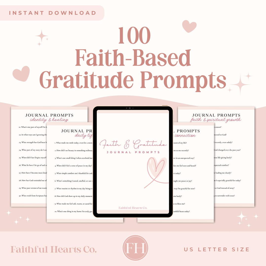 Faith-based Gratitude Journal Prompts for Christian Women (PDF Digital ...