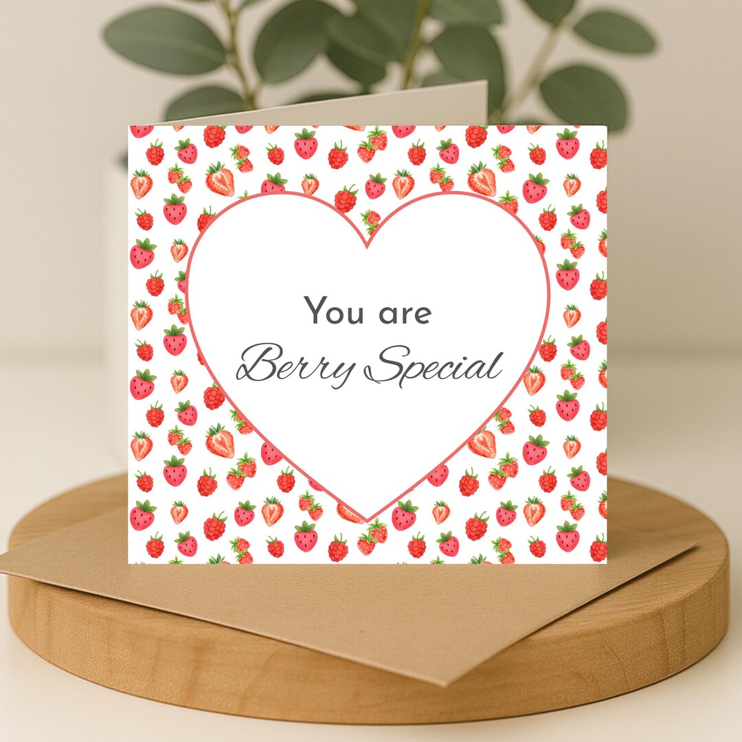 Berry Sweet Valentine Card Printable | Editable Canva Template ...