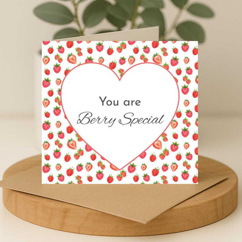 Berry Sweet Valentine Card Printable | Editable Canva Template ...
