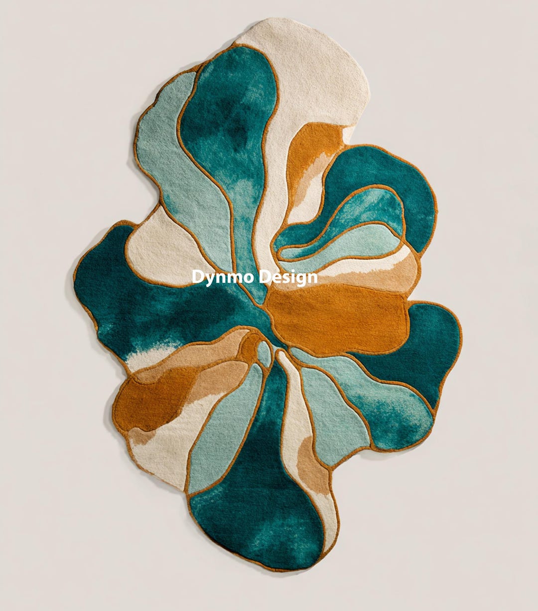 Boho Floral Area Rug 8x10 Irregular Shaped Handmade Rug for Living Room ...