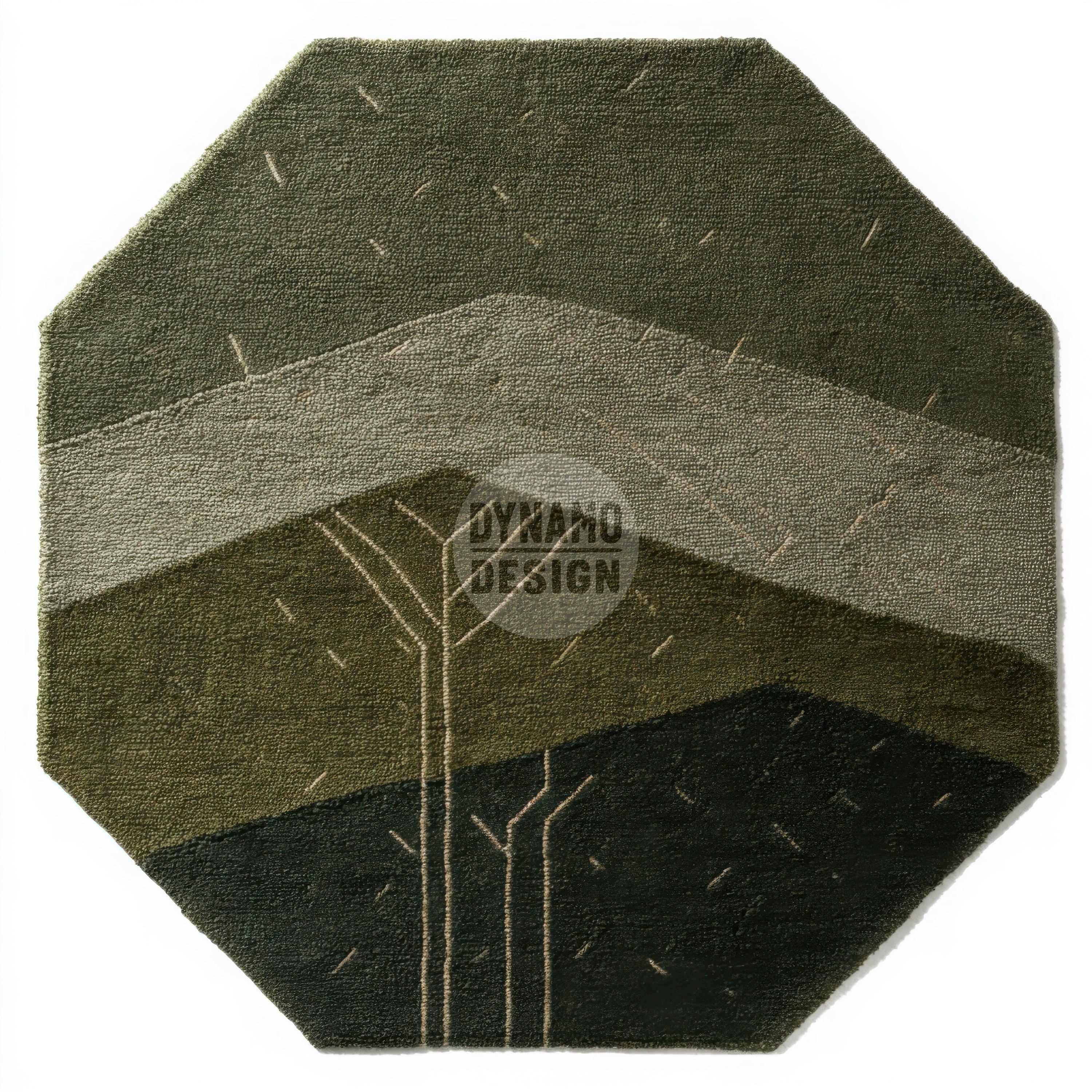 Handmade Wool Octagon Rug 8x8 Feet | Modern Beige Gray Area Carpet ...